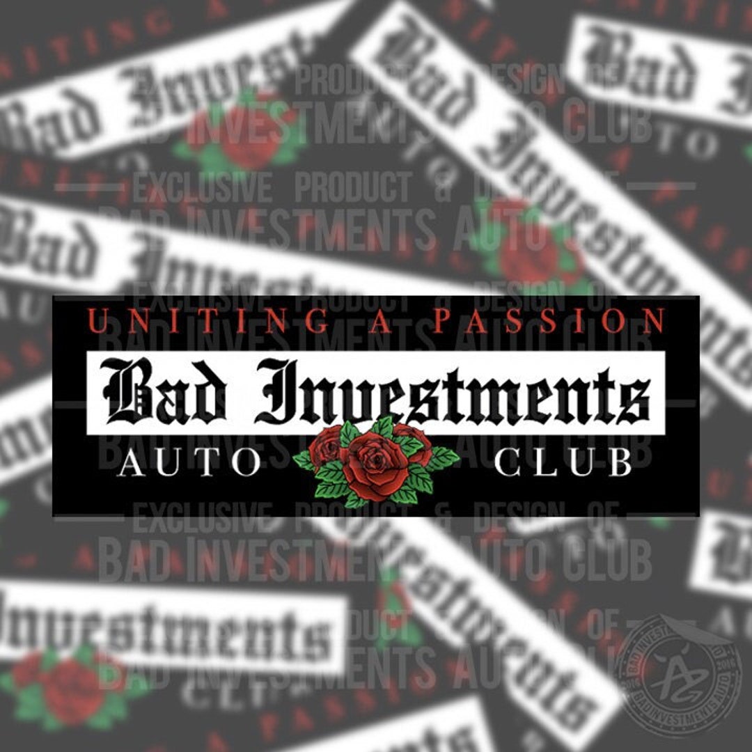 Bad Investments Sticker, JDM Car Decal, Car Decals for Girls, Cute ...