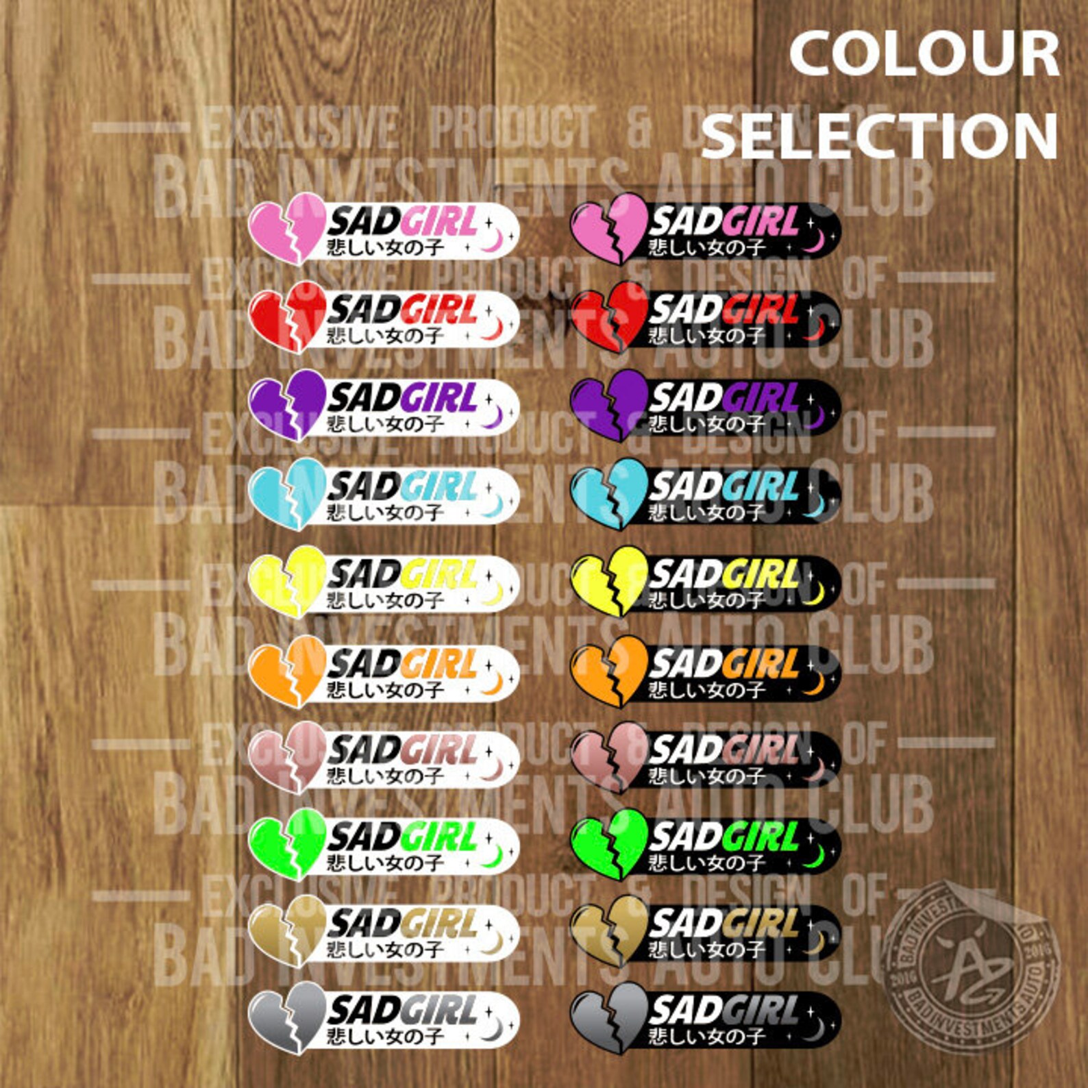 Sad Girl JDM Stickers Car Decal for Girls Anime Car Decal | Etsy