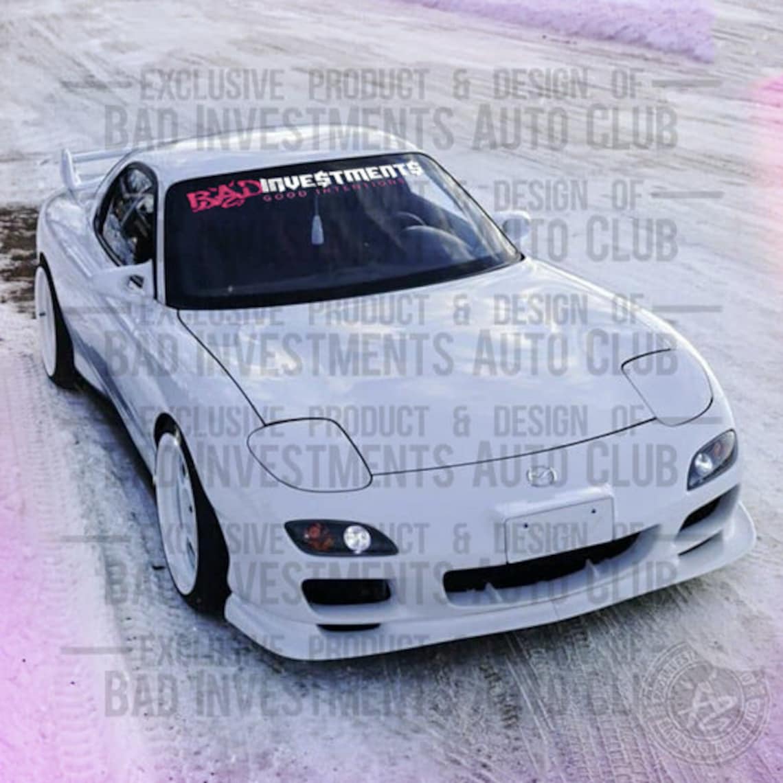 Bad Investments Banner, Car Club Decal, Windshield Banners, Car Culture ...