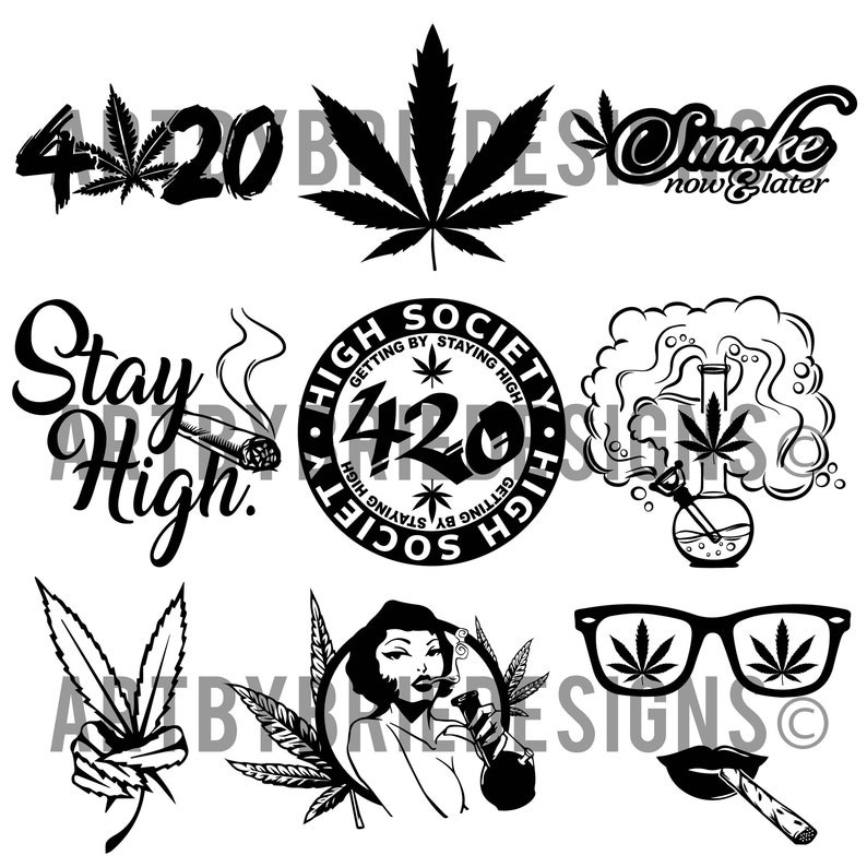 Cannabis Bundle Marijuana SVG High Life Svg Design Bundle | Etsy