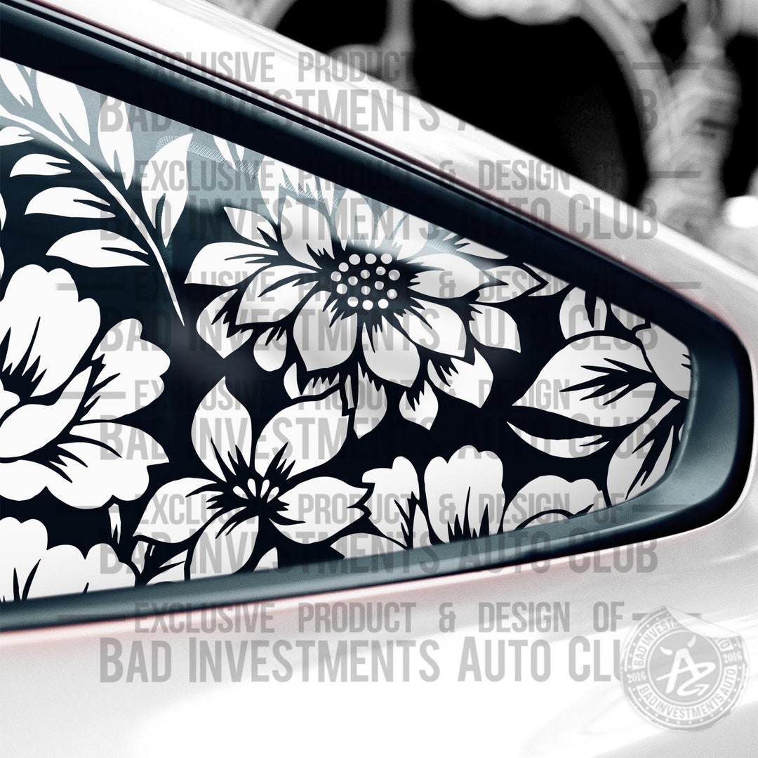 Flower Rear Window Car Decal, Side Graphics, Flower Decals, Vinyl ...