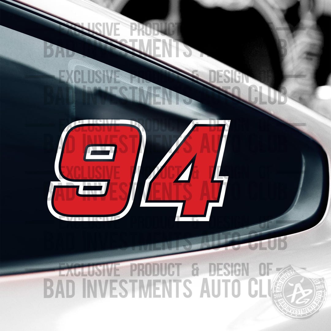 Race Car, Custom Numbers, Double Colour, Car and Truck, Stickers for ...