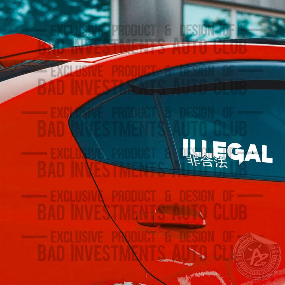 Illegal Sticker JDM Stickers Car Club Stickers Laptop - Etsy