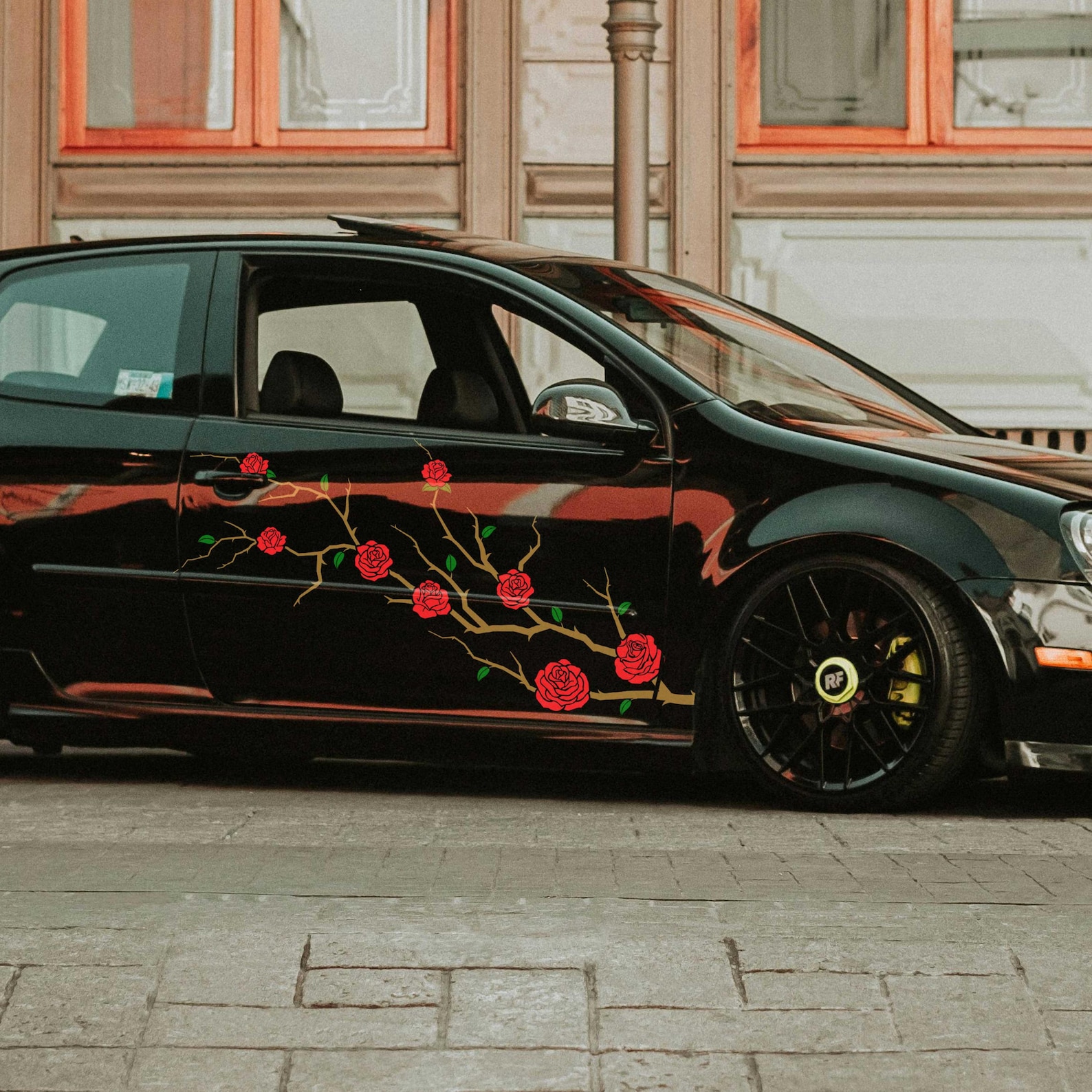 Rose Car Decal, Fun Car Decoration, Side Graphic, Gift for Girl Car ...