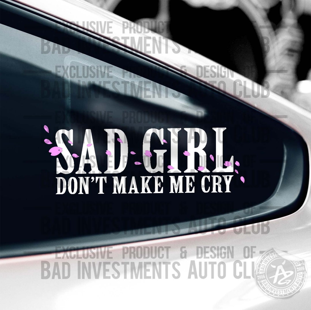 Sad Girl, JDM Stickers, Sakura Flower Decal, Car Decal for Women, Car ...