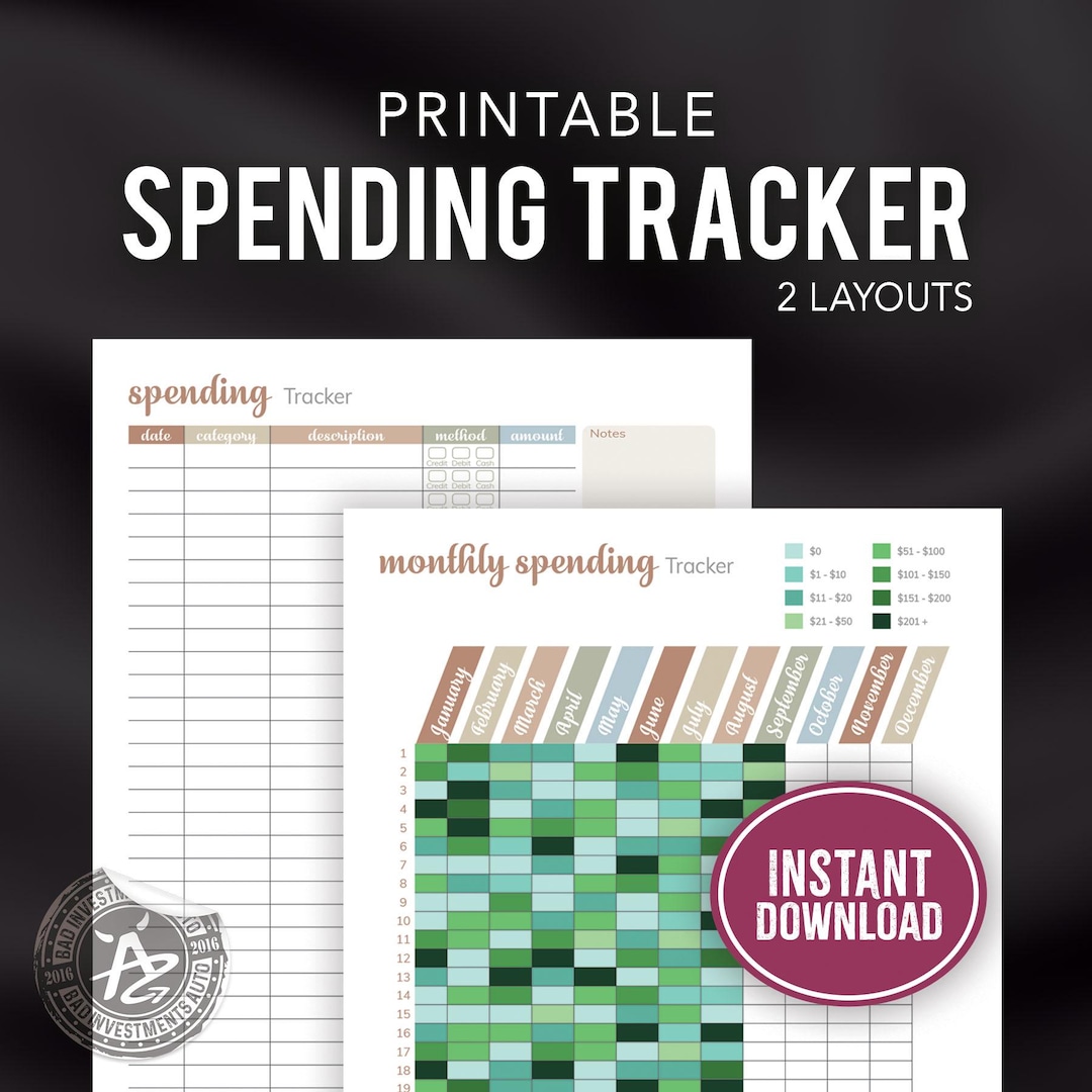 Spending Tracker Printable, Expense Tracker, Finance Budget Tracker ...