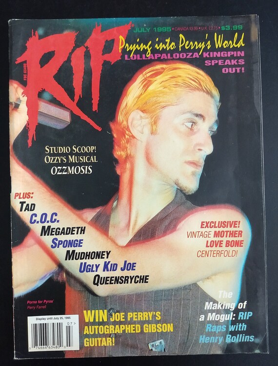 RIP Magazine July 1995 Ft. Perry Farrell Mother Love Bone - Etsy