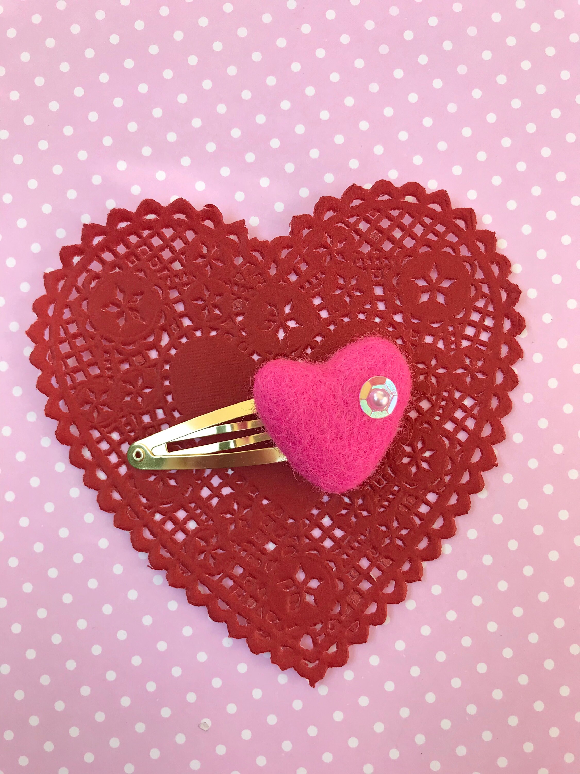 Felted Heart Snap Clip/ Valentines Day Hair Clip/ Heart Hair - Etsy ...