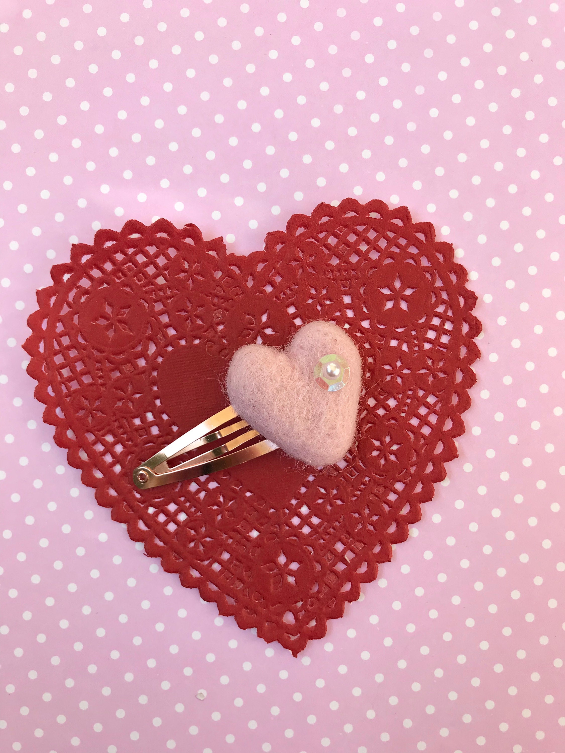 Felted Heart Snap Clip/ Valentines Day Hair Clip/ Heart Hair - Etsy ...