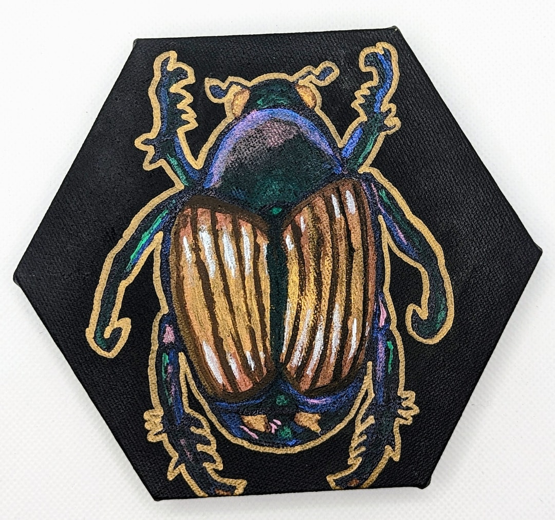 Japanese Beetle Original Canvas Painting - Etsy