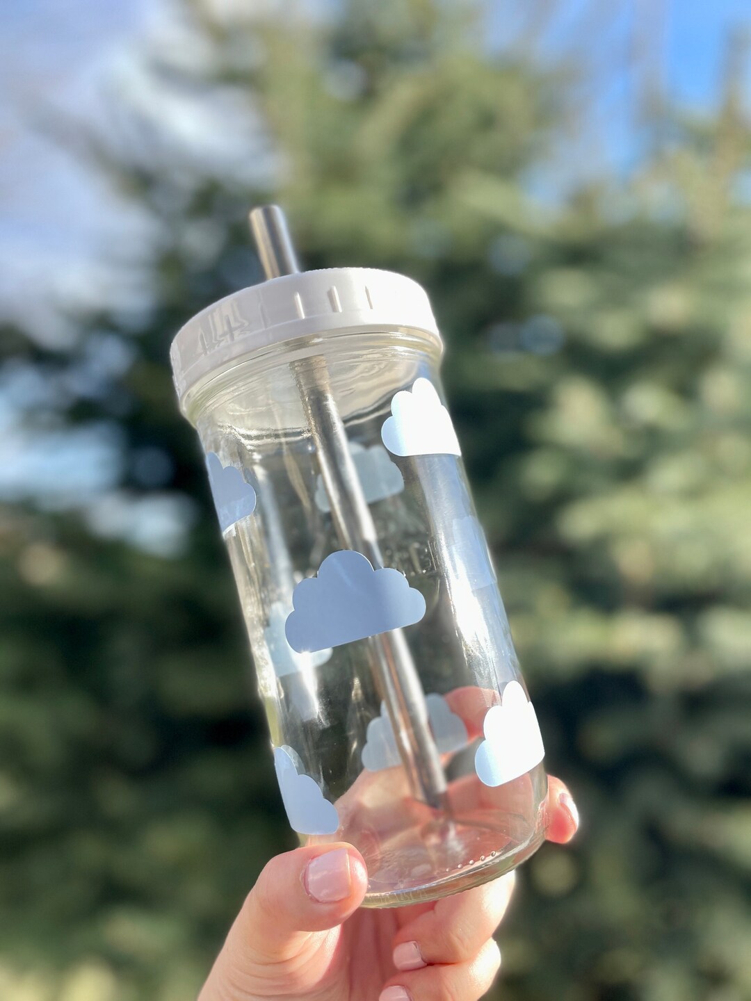 Cloud Reusable Bubble Tea Cup | Boba Tea/smoothie Glass Cup With ...