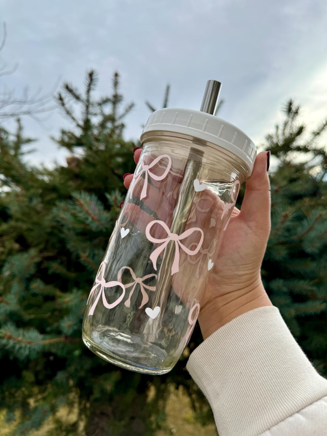 Coquette Reusable Bubble Tea Cup | Boba Tea/smoothie Glass Cup With ...