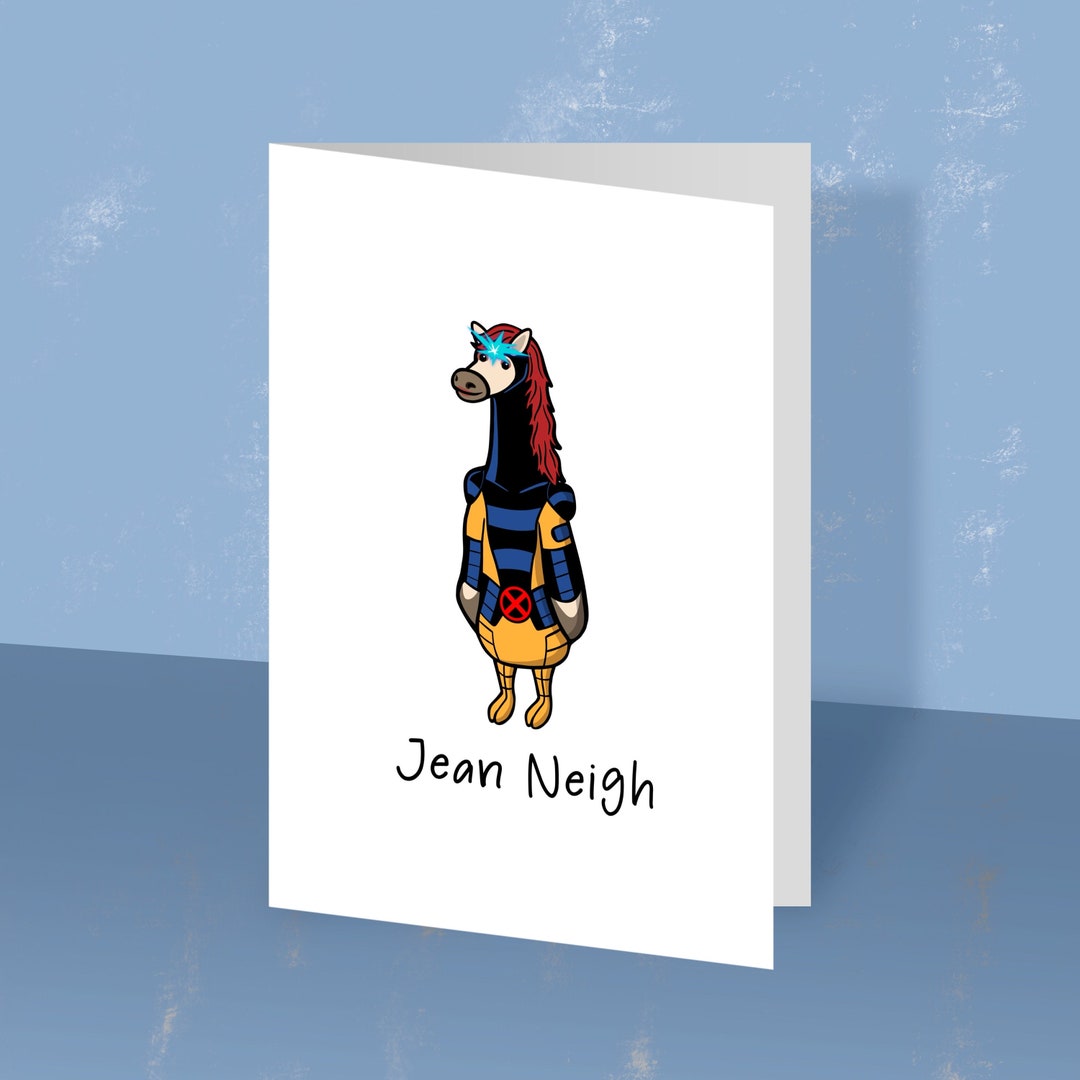 Jean Neigh Jean Grey Inspired Greeting Card, Birthday Card, Gift Card ...