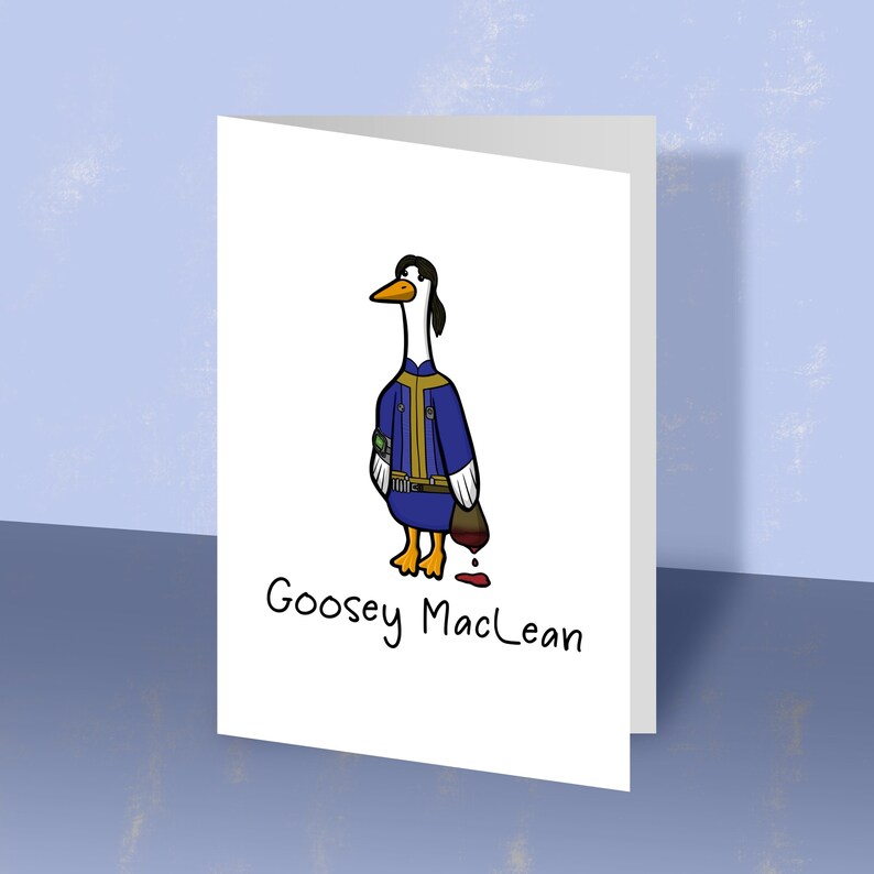 Goosey Maclean Fallout Inspired Greeting Card, Birthday Card, Gift Card ...