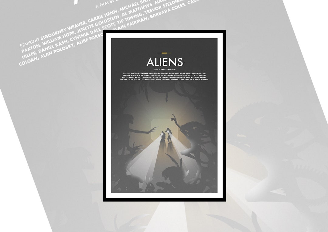 Aliens 1986 Inspired Minimalist Print, Alternative Movie Print ...