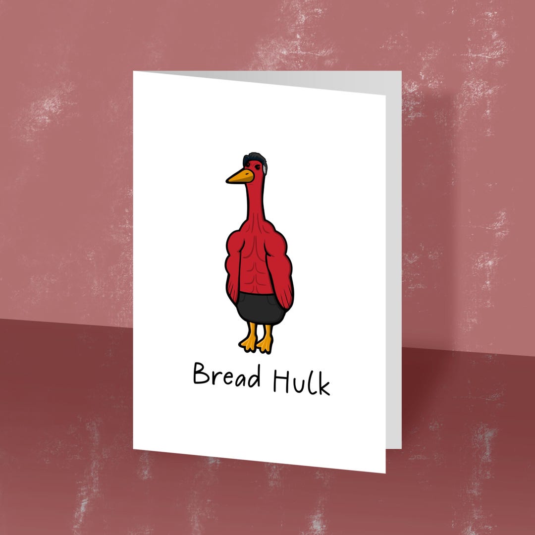 Bread Hulk Red Hulk Inspired Greeting Card, Birthday Card, Gift Card ...