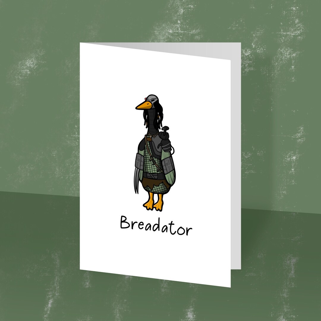 Breadator Predator Inspired Greeting Card, Birthday Card, Gift Card ...