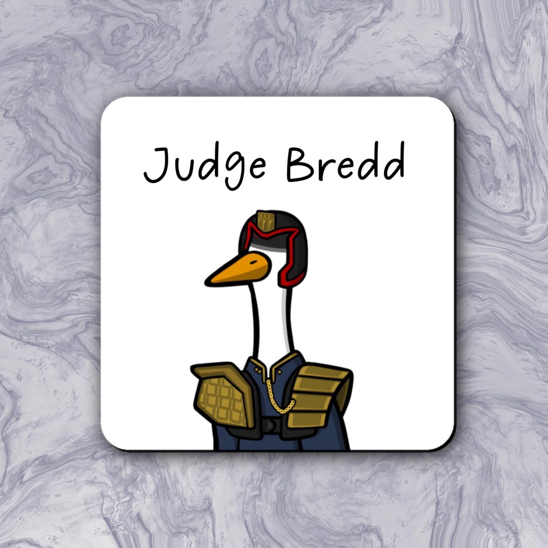 Judge Bredd | Judge Dredd Inspired Coaster, Birthday Gift, Funny Gift ...