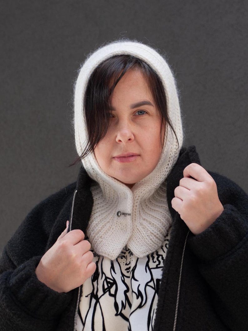 Wool&mohair Hood-snood With Magnetic Clasp - Etsy