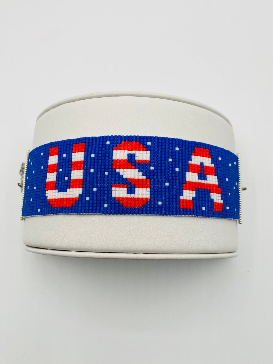 Flag - USA Flag Loom Beaded Bracelet - Etsy