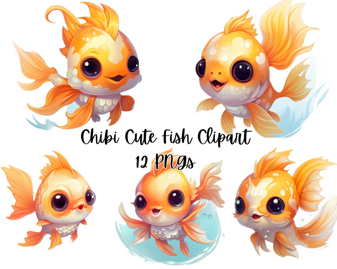 Chibi Fish PNG Clipart, Fish PNG Bundle, Commercial Use, Pngs, Digital ...