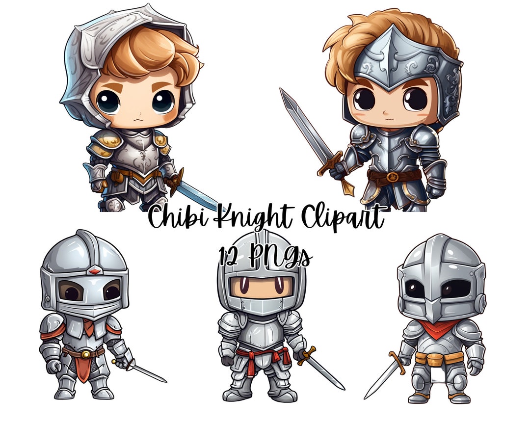Chibi Knight PNG Clipart Bundle Commercial Use Pngs Digital - Etsy