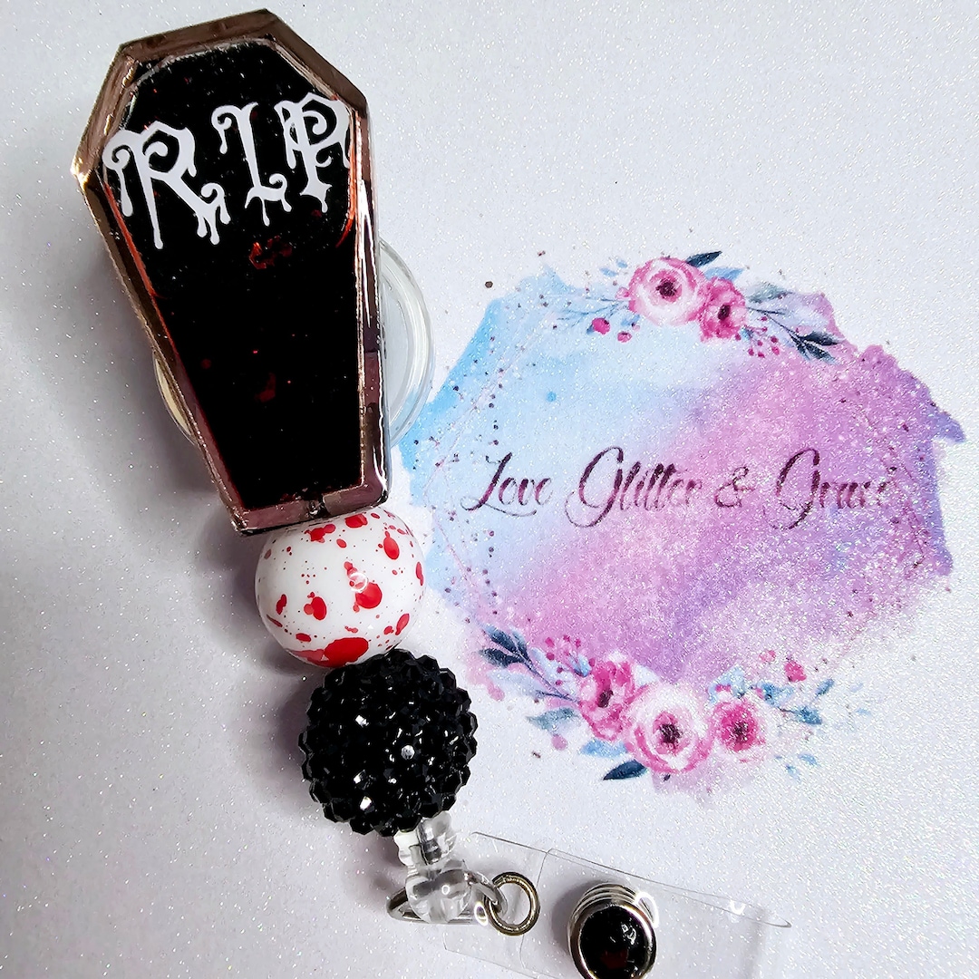 Shaker RIP Coffin Badge Reel, Nurse, Cna, Pct, Doctor, Healthcare RN ...