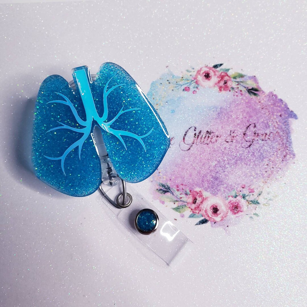 Glitter Lungs Badge Reel, RT, Nurse, Cna, Doctor, Healthcare, RN ...