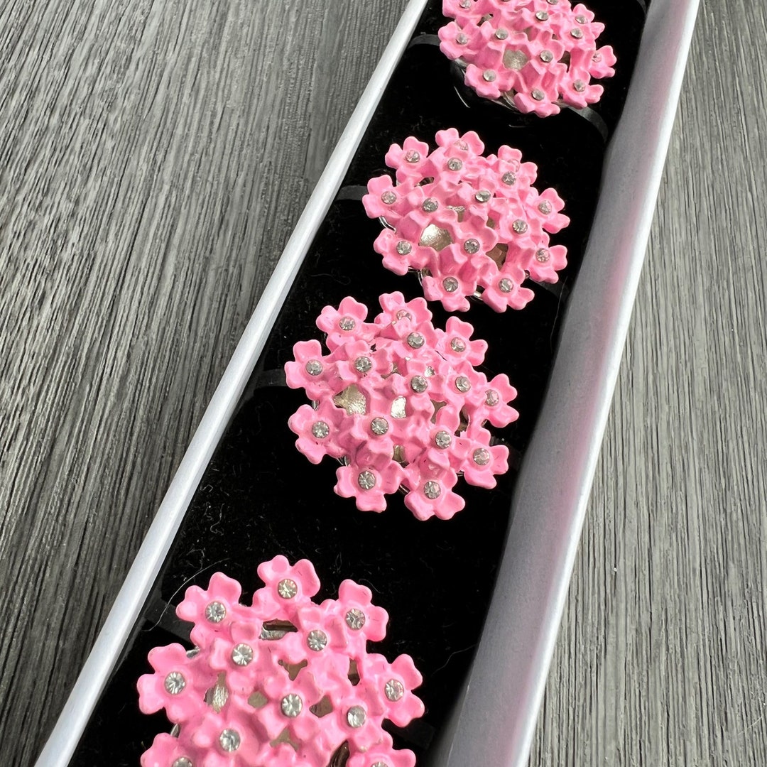 Blossom Flower Button Covers - NO SEW Set of Six Clip-on Button Covers ...