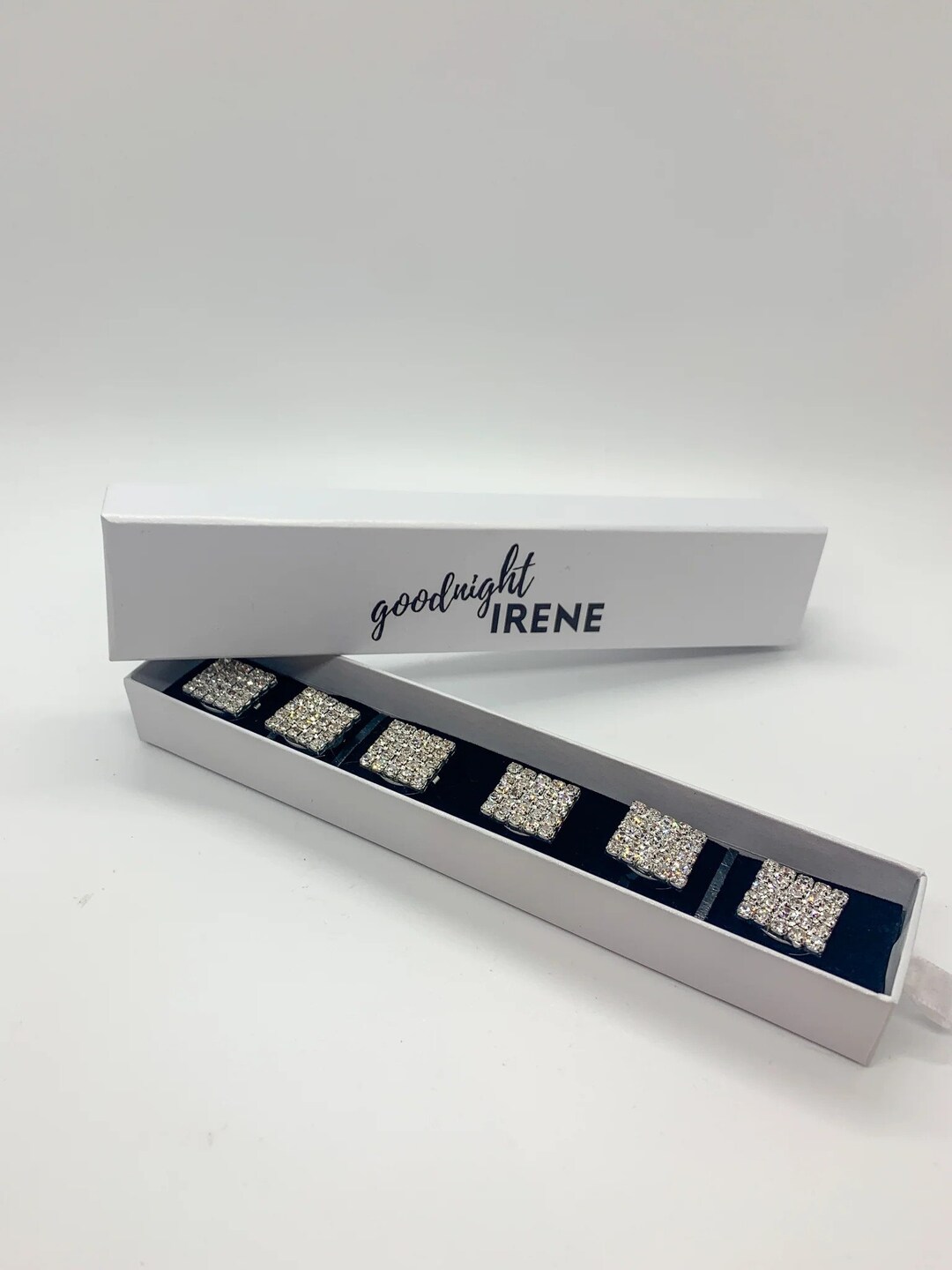 Diamonte Elegant Sparkly Square Clip-on Button Covers Set of 6 or 2 No ...