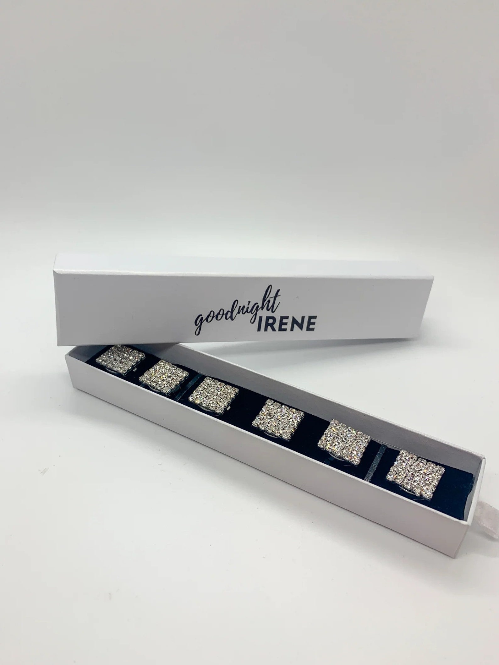 Diamonte Elegant Sparkly Square Clip-on Button Covers Set of 6 or 2 No ...