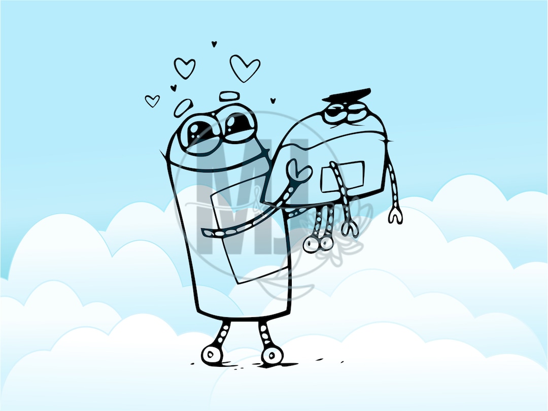 Storybots Story Bots Hug Heart Love Valentine Coloring Card Svg Png ...