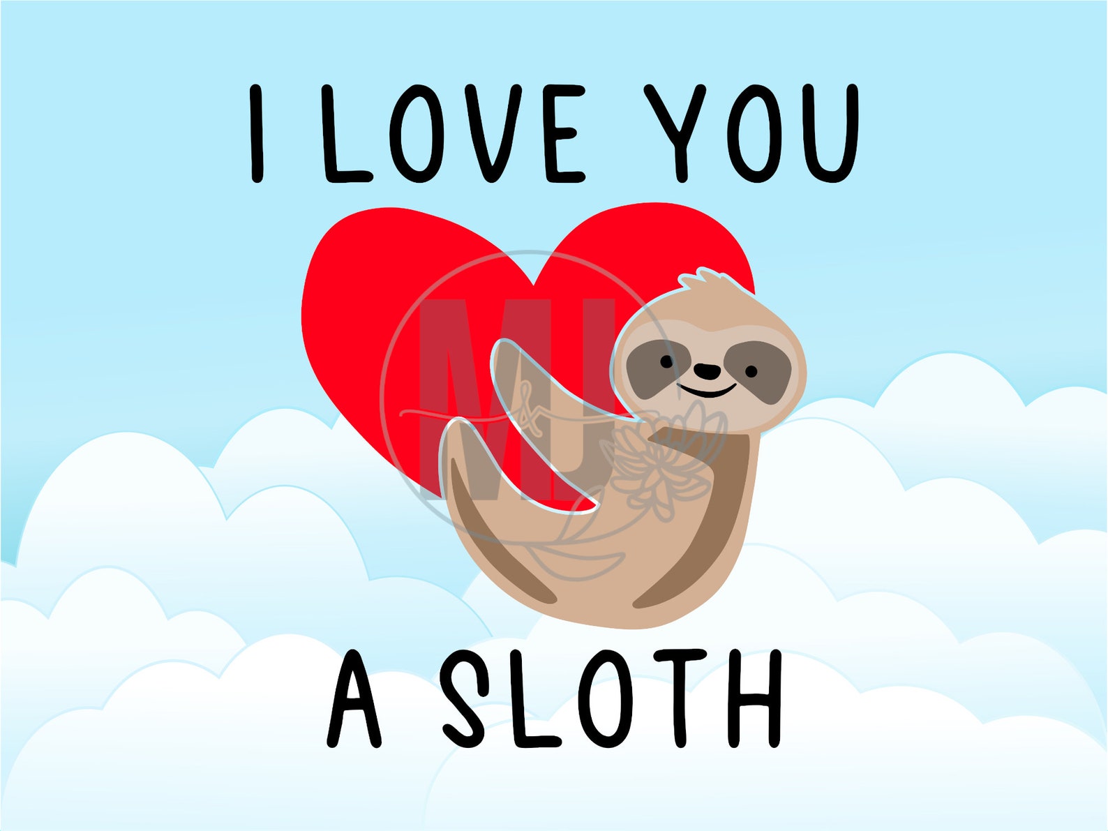I Love You A Sloth Happy Valentine's Day Baby 1st Heart - Etsy