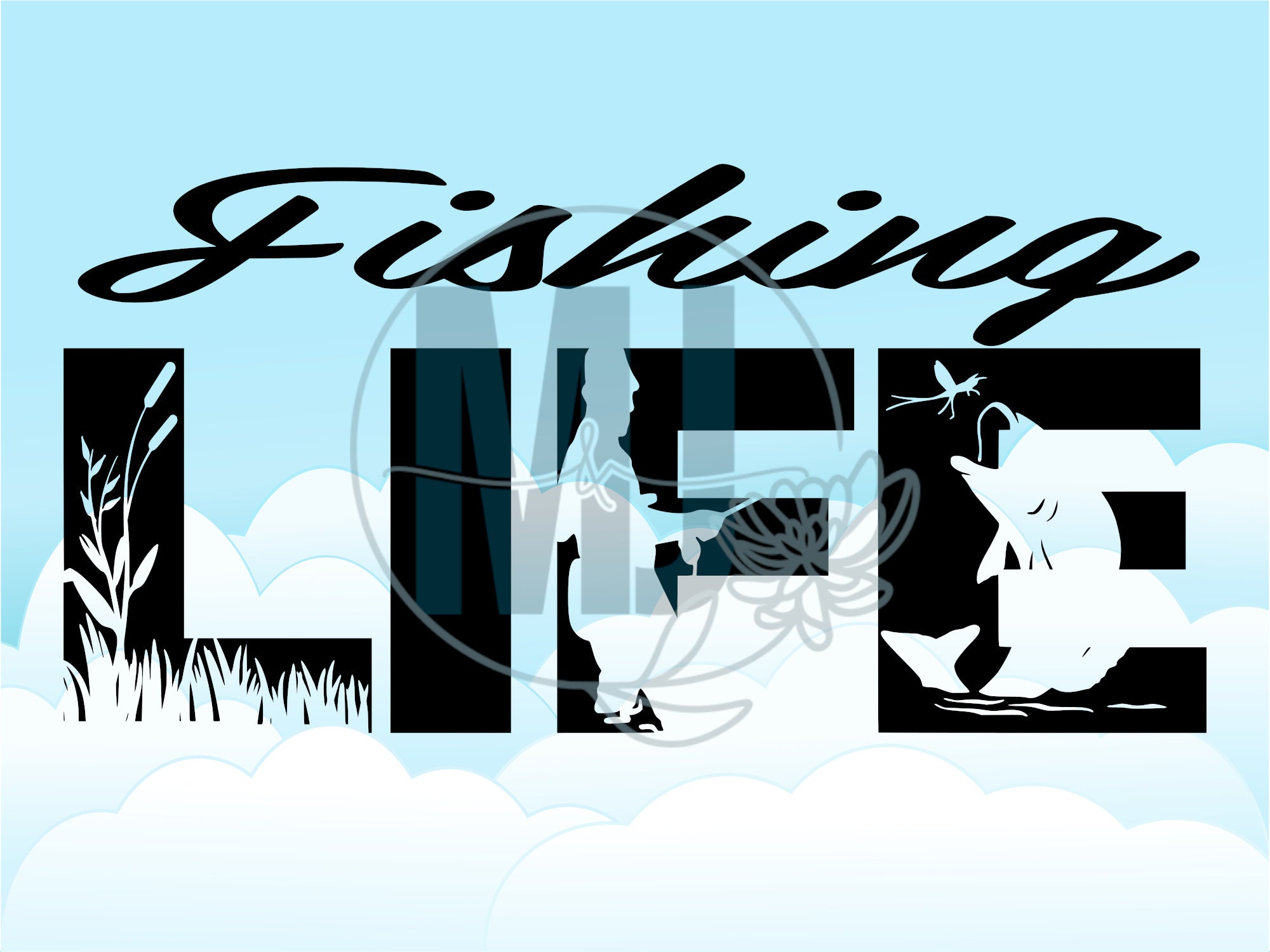 Fishing Life Fish Catch Decal Boat Car SVG Cut File Svg Dxf - Etsy