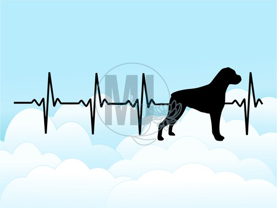 Boxer Heartbeat Heart Beat Digital SVG dxf eps jpg png | Etsy