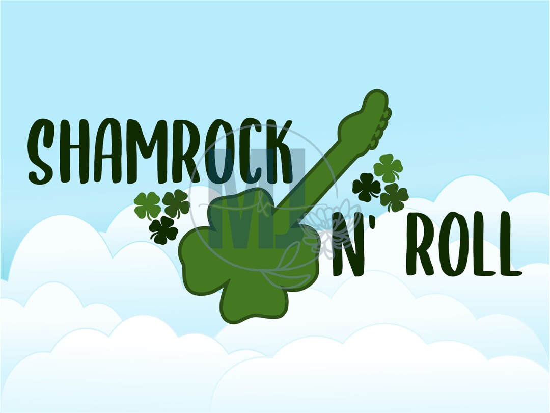 Shamrock N' Roll Rock Guitar Music Band Clover Leprechaun Rockstar ...