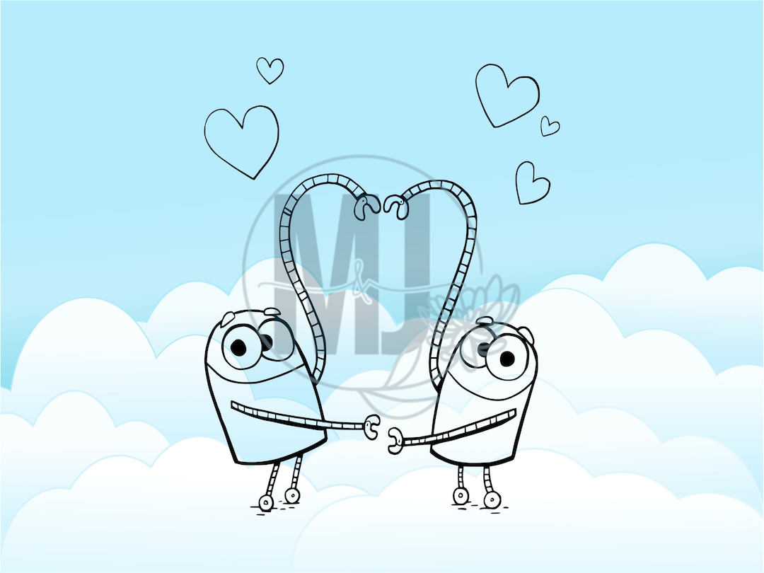 Storybots Story Bots Hug Heart Valentine Coloring Card Svg Png Jpeg Dxf ...