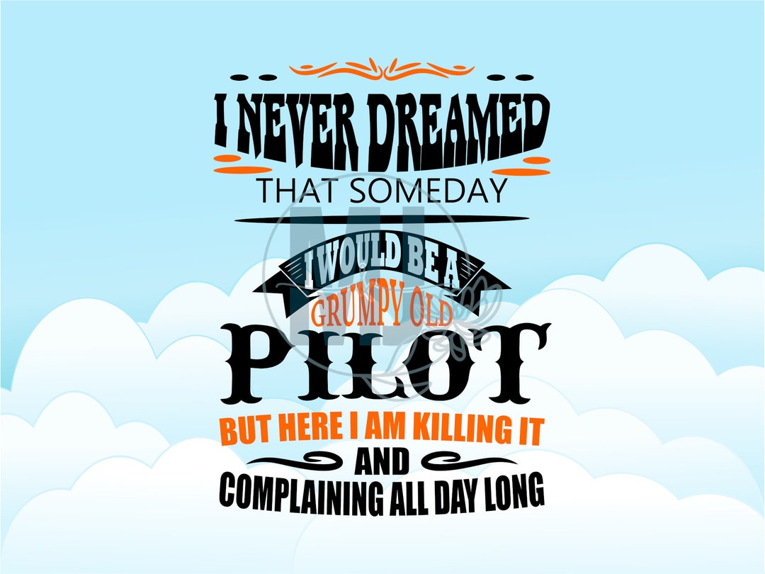 Grumpy Old Pilot Aviation Airplane Plane Flight Flying Aviators ...