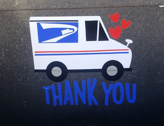 Mailbox Decal Mailman Decal Mail Lady Decal Thank You | Etsy