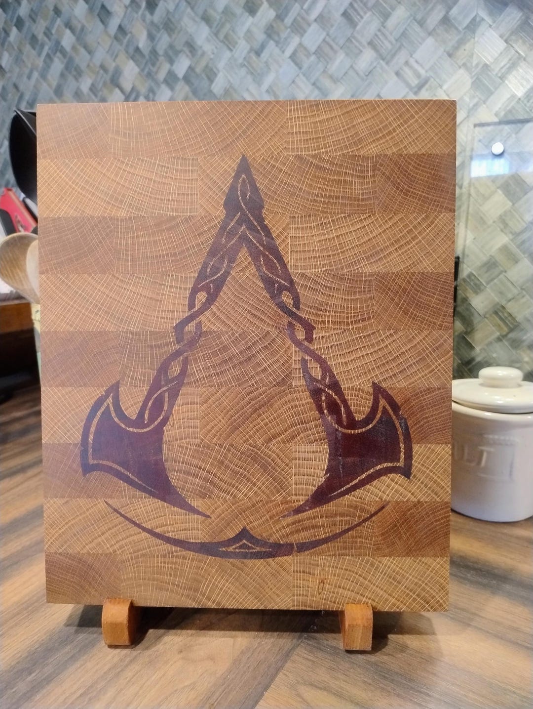 Edge Grain Cutting Board AC Valhalla Logo, Cutting Board - Etsy UK