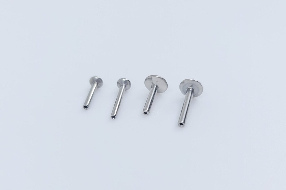 Surgical Steel Threadless Labret Bar Shaft/ Push in Labret Bar / 16G ...