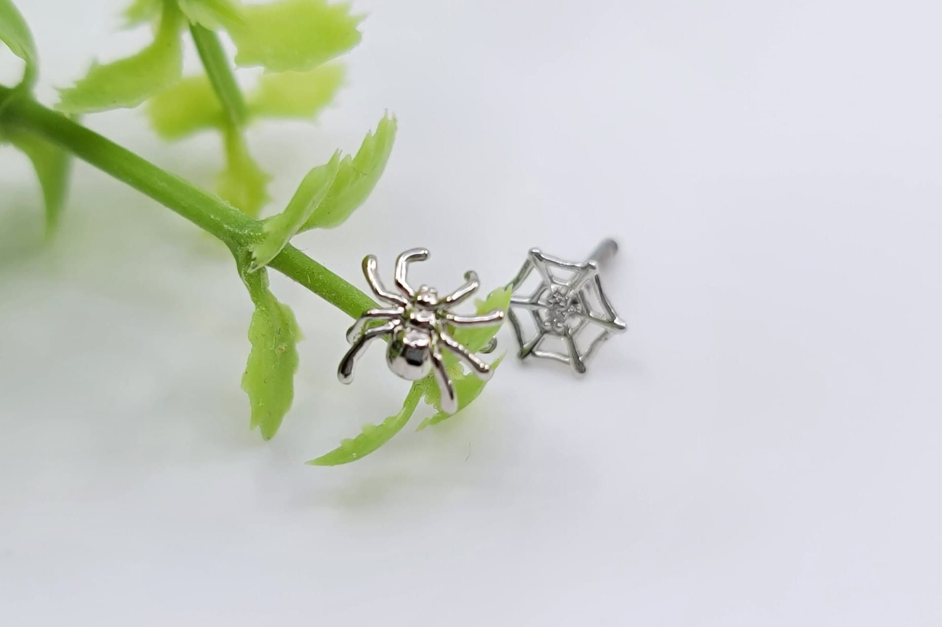 16G Small Spider and Spider Web Cartilage Piercing/various | Etsy