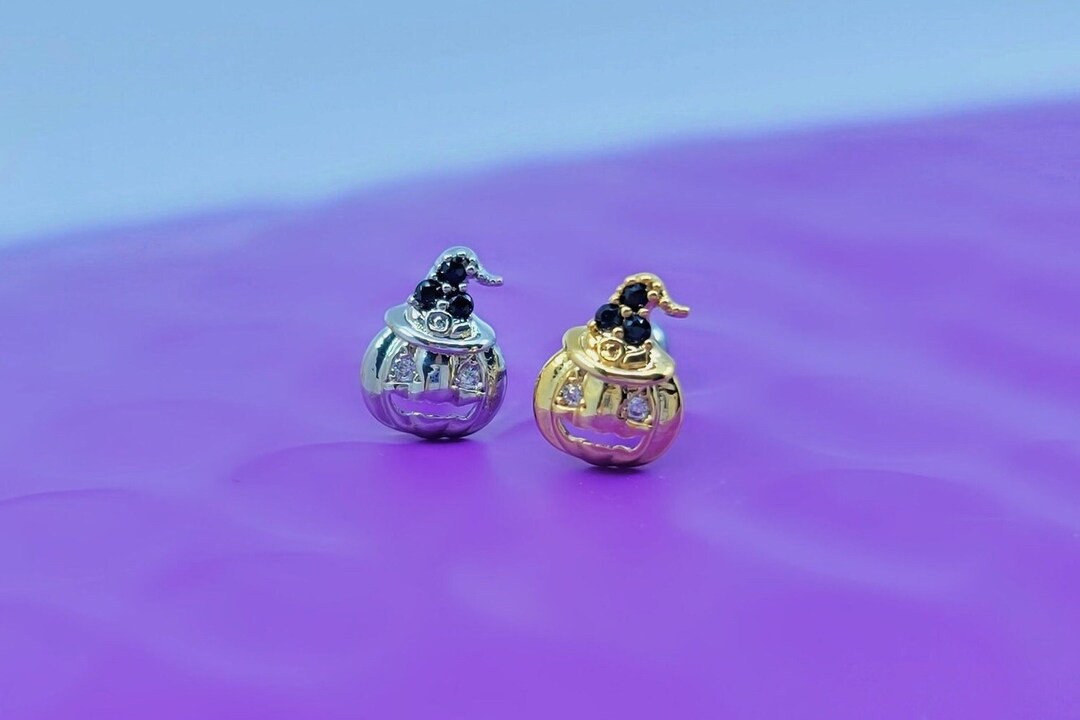 Halloween Pumpkin Faces Piercing /top Size: About 6 X 7.5 Mm / Various ...