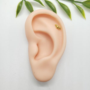 16g6mml Tiny Bat Cartilage Piercing/color: Silver or Gold/ - Etsy