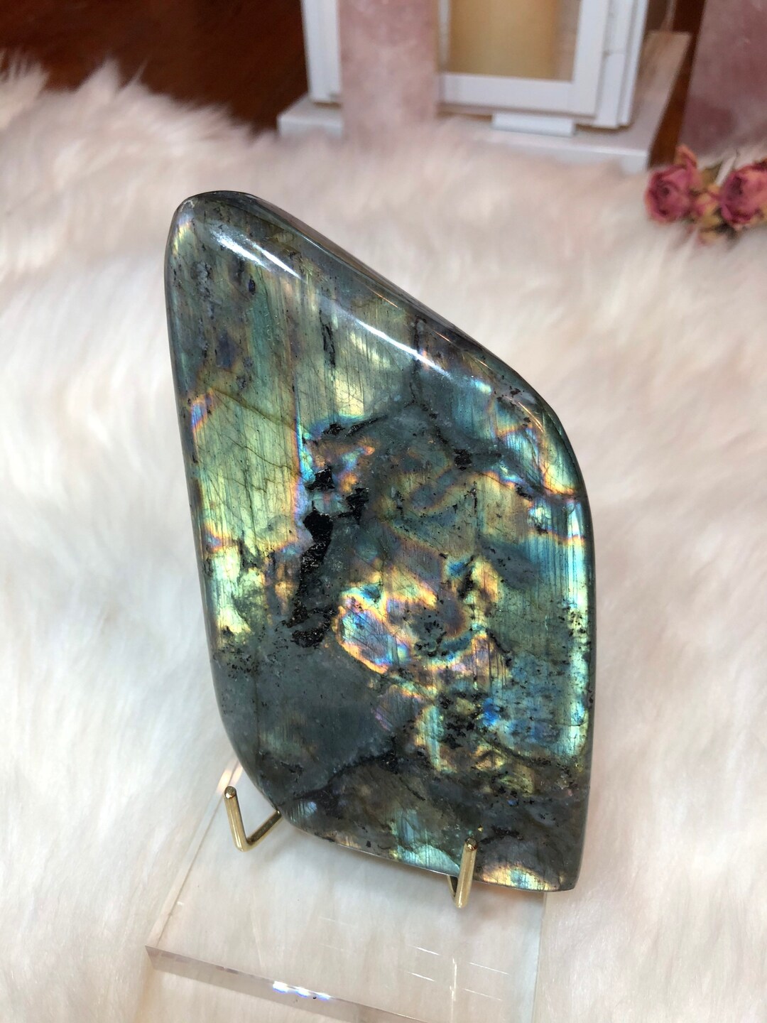 Flashy Rainbow Labradorite Freeform AA Grade, Madagascar, Rare Blend of ...