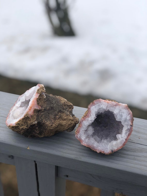 2 Pieces of High Grade rare African Amethyst from Zambia Matching Geode ...
