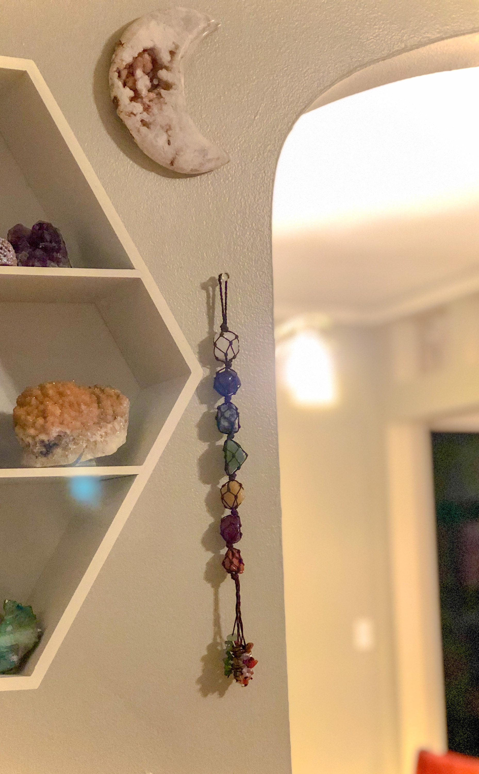 Incredible 7 Chakra Hanging Crystals Healing & Protection | Etsy