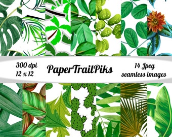 Leaves Digital Seamless, Papers Leaf Design, Digital Downloads Leaves ...