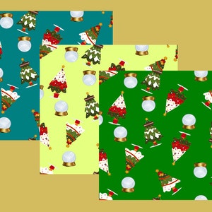 Christmas Tree Digital Papers Holiday Craft Instant - Etsy