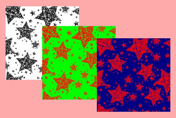 Stars Digital Paper Downloads Seamless Background Starry Night | Etsy